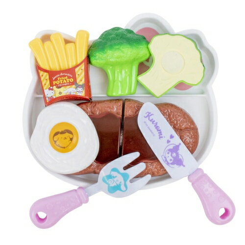 ハローキティのカワイイお皿の上に、 ハンバーグ・目玉焼き・ブロッコリー ポテトが乗ったキッズプレート。 好きな具を切って楽しく遊べます。発売日 : 2023年04月01日定価 : 1100円JANコード : 4902923153923商品番...