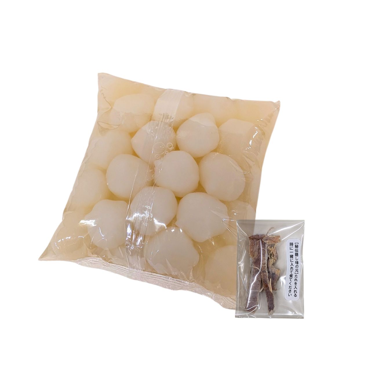 「玉こんにゃくをたっぷり使いたい！」という方におすすめの業務用1kgサイズ。 国産こんにゃく粉を使用し、ぷりっと歯ごたえのある食感に仕上げました。 スルメ入りで、煮込むほどに旨みが染み込み、本格的な味わいに。 ● 屋台 ● イベント出店 ●...