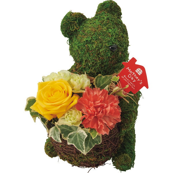 可愛い「クマさん」から感謝の花アレンジをお届け。●商品内容：バラ、カーネション、スプレーカーネーション、アイビー　お手入れのしおり付●商品サイズ：現品約18×18×24cm●箱サイズ：262627●原産国：日本●箱重量：1kg●包装種別区分...