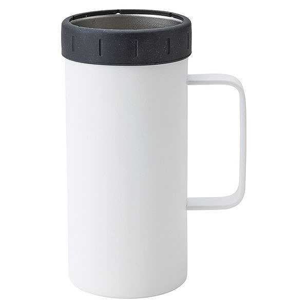 最後のひとくちまで冷たい!ハンドル付で持ちやすくなった缶ホルダー。500mlの缶がそのまま入り、保冷効果により冷たさが持続します。缶の抜け落ち防止用のシリコンを外すと500ml入る真空2層のビアジョッキとしてお使いいただけます。夏はアウトド...