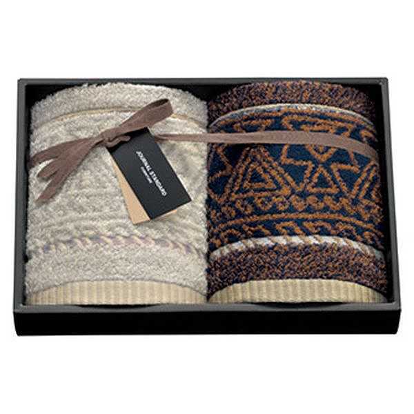 ●メーカー：本部日繊商工●メーカー品番：FJS-2061●商品サイズ：フェイスタオル/34×75・ウォッシュタオル/34×35×各1 綿70%・再生繊維30%●箱サイズ：20×30×6.5cm●重量：0.329kg●化粧箱●原産国：中国●備考：