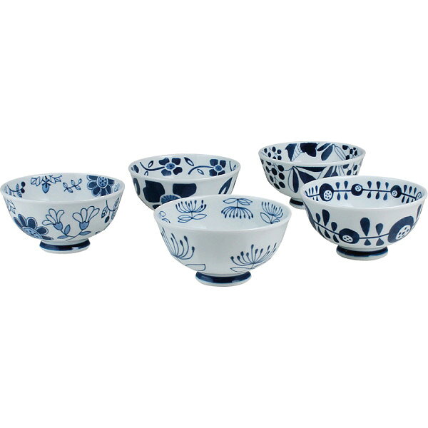 持ちやすく軽い波佐見焼のお茶碗です。●商品内容：茶漬碗5●商品材料：磁器（波佐見焼）●商品サイズ：現品約12φ×6．1cm●箱サイズ：13.2×32×13cm●箱重量：1.5kg●原産国：日本●包装種別区分：化粧箱入●宅配区分：普通便(常温...