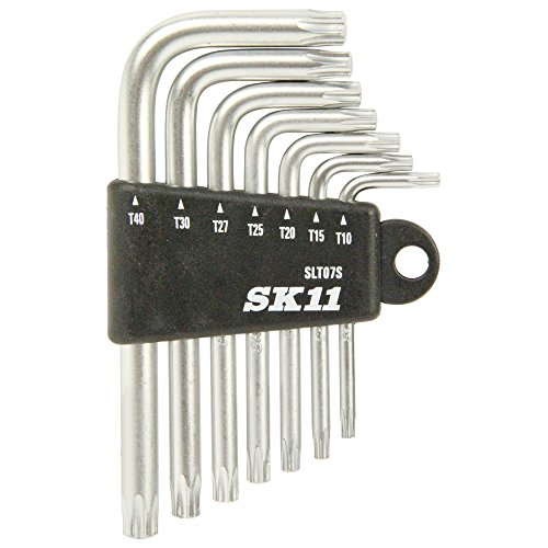 シルバー/7本組/SLT07S・Size:7本組・パッケージ個数:1・特徴:T型トルクスネジに適合したL型レンチセット・入数:7本組・仕様:クロームメッキ加工・いじり止めトルクスネジ対応・材質:高級特殊合金鋼・セット内容:T10・T15・T...