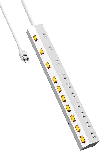 (1) 電源タップ単品ホワイト/2.5m/ECT-1625WH・Color:ホワイトStyle:(1) 電源タップ単品・パッケージ個数:1・差込口毎にON/OFF切り替えができ、待機電力を節約できる個別スイッチ付きの2ピン式10個口タップで...