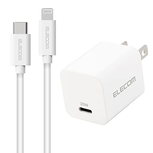充電器+ライトニングケーブルホワイト/-/EC-AC18WH・Style:充電器+ライトニングケーブル・パッケージ個数:1・USB Power Deliveryに対応したUSB Type-C(TM)(USB-C(TM))ポートを搭載し、付属...