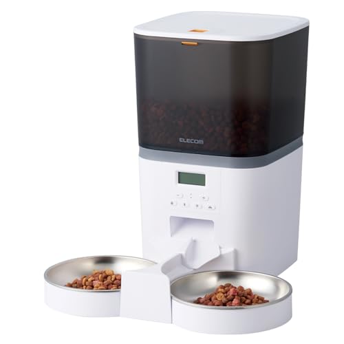 ホワイト/2皿(6L)/PET-AF02WH・Size:2皿(6L)Color:ホワイト・お留守番のときも、いつものごはんを同じように。給餌のタイミングや量を細かく設定でき、規則正しい食生活でワンちゃん・ネコちゃんの健康維持をサポートするタ...