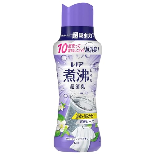 レッド/本体 420mL/-・PatternName:消臭+防カビ クリーンフレッシュSize:本体 420mL・パッケージ個数:1・抗菌ビーズは、衣類の消臭専用のお洗濯ビーズ。いつもの洗剤や柔軟剤に加えるだけで、しみついたニオイまで煮沸レ...