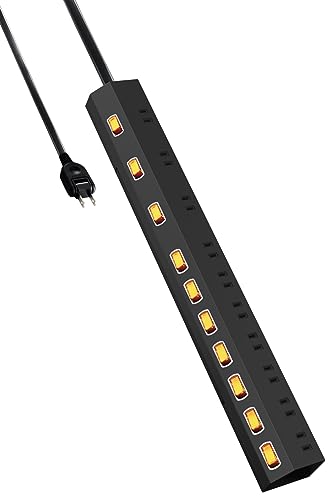 (1) 電源タップ単品ブラック/-/ECT-1625BK・Color:ブラックStyle:(1) 電源タップ単品・パッケージ個数:1・差込口毎にON/OFF切り替えができ、待機電力を節約できる個別スイッチ付きの2ピン式10個口タップです。・...