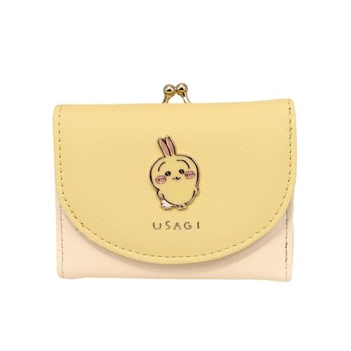 ファッショナブル スタイリッシュイエロー/サイズ：約105×80×30mm/バッジ口金財布・Color:イエロー・パッケージ個数:1・本体サイズ:W105×H80×D30mm・素材:合成皮革・(C)nagano/chiikawa commi...