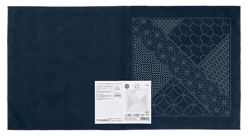 藍寄木/約縦33cm×横33cm/OHF-2143・Color:寄木Style:藍・パッケージ個数:1・出来上がりサイズ：約縦33cm×横33cm・キット内容：刺し子木綿(藍)・作り方説明書・用意するもの：刺し子糸、縫い糸、縫い針、はさみ、...