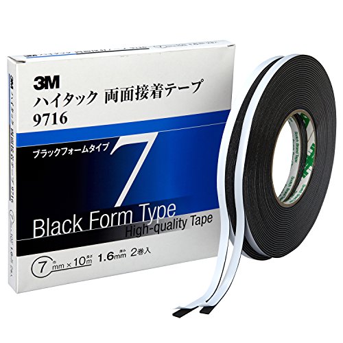 ブラック/7mm幅/9716 7 AAD・Size:7mm幅・パッケージ個数:1・基材:アクリルフォーム 粘着剤:アクリル系・テープの色:黒色・テープの厚さ1.6mm●自動車メーカーが車両生産工程で使用している、両面接着テープです ●接着し...