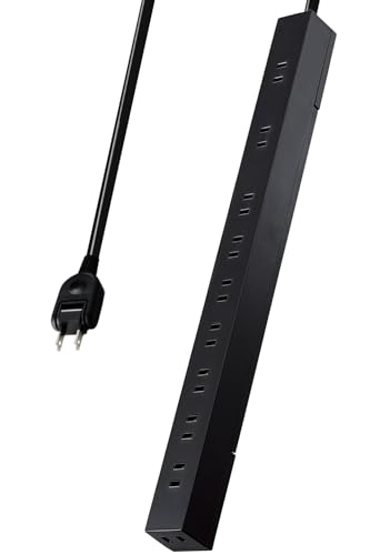 マグネットタイプブラック/5m/ECT-2650BK・Size:5mStyle:マグネットタイプPatternName:(1) 電源タップ単品・パッケージ個数:1・回転収納可能な脚パーツと強力な磁石を特長とする2ピン式のスリムな10個口タッ...