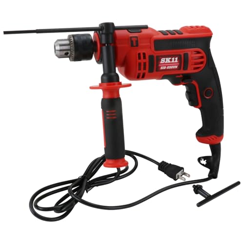 消費電力:650W、電流:7.0A、無負荷回転数:0〜2800min-1、振動数:0〜44800回/分・チャック把握径:1.5〜13mm、コード長:約2.0m、仕様:二重絶縁構造・正転逆転切替機能付・穴あけ能力:コンクリート13mm・鉄工1...