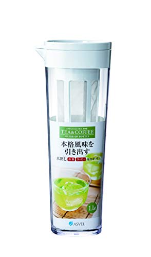 1100mlホワイト/1 L/8039・Color:ホワイトStyle:1100ml・パッケージ個数:1・サイズ：10.5×9.4×26.7cm・資材：本体/AS樹脂、ネジ栓・フィルター（本体・フタ）/PP、メッシュ/PET、パッキン/シリ...