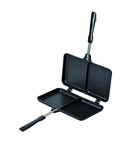 シンプルブラック/約全長360×幅250×高さ35mm/D-6538・PatternName:ツインホットサンドトースター・パッケージ個数:1・製品サイズ:(約)全長36×幅25×高さ3.5cm・製品重量:(約)0.6kg・表面加工:内面/...