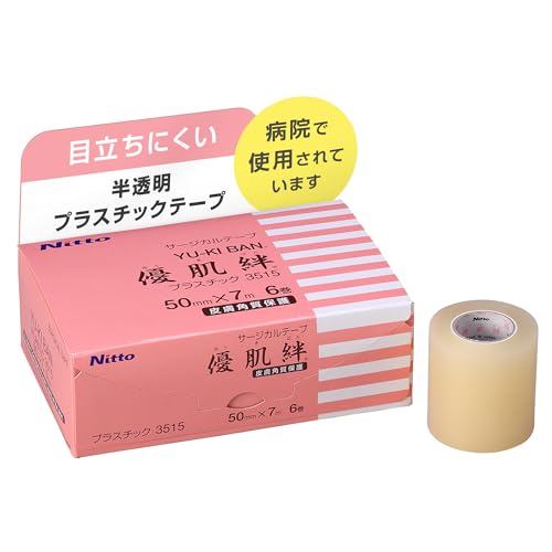 単品飴色/7メートル (x 6)/3515・Size:7メートル (x 6)・パッケージ個数:1・優肌絆(R)の粘着剤は柔らかいゲルタイプで、従来のテープにはなかったものです。皮膚の凸凹にぴったりとなじんで皮膚によく密着するため、粘着力は従...