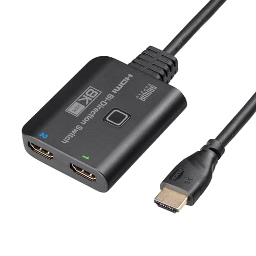 ブラック/16x65x55mm/SW-HDR8K21BD・パッケージ個数:1・HDMI機器2台を切り替えて1台のテレビへ出力、またはHDMI機器1台を切り替えて2台のテレビやプロジェクター等に切り替えて出力できる双方向対応HDMI切替器です...