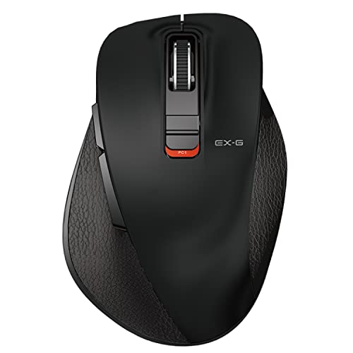 Bluetoothブラック/Mサイズ/M-XGM15BBBK・パッケージ個数:1・手の形状から生まれたデザインにより、ありそうでなかった「握りやすさ」を実現した5ボタンマウス“EX-G”です。・手になじみやすくしっかりとフィットするミディア...