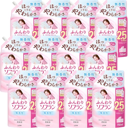 -/詰替750ml×12個/4904740688930・Size:詰替750ml×12個・パッケージ個数:1・肌にやさしい、ほっとする柔らかさに仕上げる柔軟剤。無香性。着色料無添加。商品紹介 ●ほっとするやわらかさ。 ●植物生まれの柔軟成分...