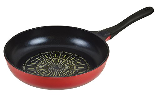 レッド/28/HB-2689・パッケージ個数:1・製品サイズ:(約)全長50×幅29×高さ9.5cm、皿の高さ6cm・材質:本体/アルミニウム合金(内面 ふっ素樹脂塗膜加工、外面 焼付塗装)、取っ手/フェノール樹脂(耐熱温度150度)・原産...