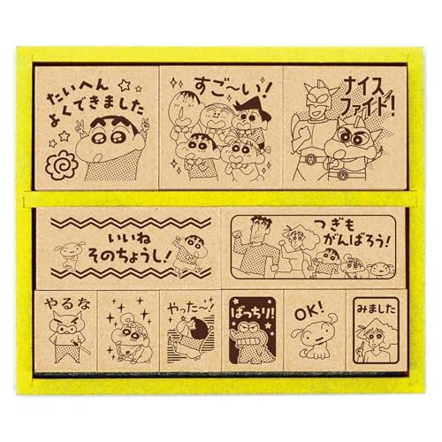 任意/30×30mm 20×45mm 20×15mm/SDH-132・パッケージ個数:1・クレヨンしんちゃんのメッセージ付きスタンプが11個も入ったセット。3種類のサイズです。・側面にプリント入りの木製収納BOXに入ったスタンプ。持っている...