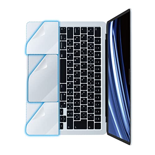 クリア/-/PKT-MBA1322・パッケージ個数:1・トラックパッドとパームレスト部分を傷から守る、専用サイズのプロテクターフィルムです。・パソコン操作中の腕時計による擦れや指操作による汚れなどから本体機器を守ります。・鉛筆硬度3Hのハー...