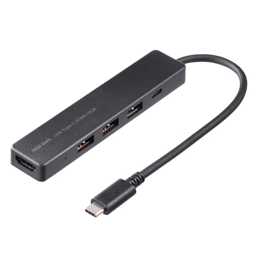 HDMIポート付ブラック/-/USB-5TCH15BK・Style:HDMIポート付・パッケージ個数:1・HDMI出力ポート付のスリムUSB Type-Cハブです。・HDMI出力4K/30Hz対応で、ソフトウェアのインストールなしで簡単にマ...