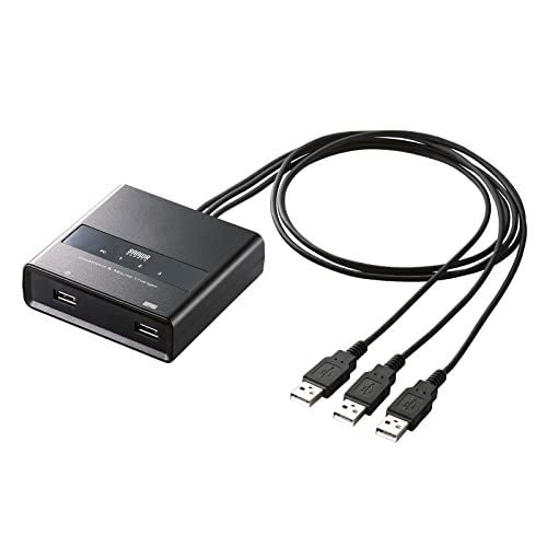 ブラック/-/SW-KM3UU・パッケージ個数:1・1組のUSBキーボード・USBマウスで3台のパソコンを切り替えて使用できます。・キーボードからのホットキー入力でポートを切り替えることができます。・キーボードポートをエミュレーションしてい...