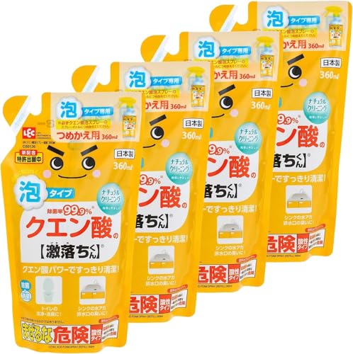 クエン酸泡-/360ミリリットル (x 4)/4903320956100・Style:クエン酸泡PatternName:詰替4個・パッケージ個数:1・●詰替え用360mlの4個セット（ご使用には本体をお買い求めください）・●クエン酸パワーで...