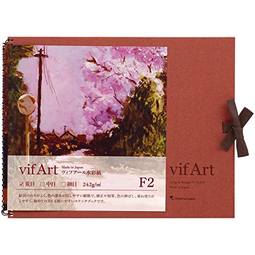 荒目荒目 表紙:レッド/F2/S12VA・Size:F2Color:荒目 表紙:レッド・パッケージ個数:1・ヴィフアール水彩紙はマルマンが開発した『手軽に水彩を楽しめる』国産水彩紙です。・荒目は陰影を表現しやすく、大まかな線描から風景画など...