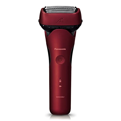 5)充電中でも剃れる+密着スイングヘッド/赤レッド/-/ES-LT4P-R・Color:レッド・パッケージ個数:1・約13 000ストローク/分の高速リニアモーターで33°鋭角ナノエッジ内刃を駆動しカットチャンスを逃さない。・負荷のかかる濃...