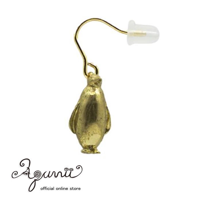 商品説明 ・ブランド ：Aquvii アクビ ・商品名 ：waddle ・サイズ ：1.9cm × 0.7cm (motif), ・素材 ：真鍮 ポスト ステンレス 陸上ではよちよち歩きでも、水中では空のように自由自在に飛び回っています そ...