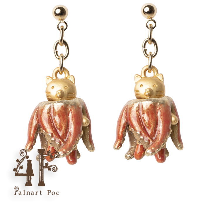 ★商品情報★ ・ブランド ：4F フィーアエフ Palnart Poc パルナートポック ・商品名　 ：タコボディ ピアス ・素材　　 ：ピューター ・サイズ　 ：縦17mm×横13mm ・ポスト　 ：ステンレス タコ足の着ぐるみをすぽっと...