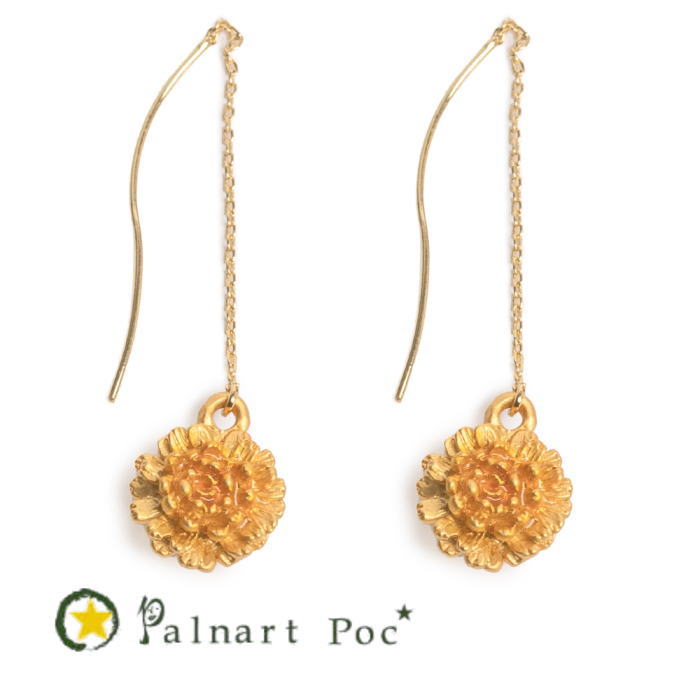 ★商品情報★ ・ブランド ：Palnart Poc パルナートポック ・商品名　 ：小花 ピアス ・素材　　 ：ピューター ・サイズ　 ：H10mm×W10mm ポスト 2.5cm チェーン 3cm ・ポスト　 ：真鍮 (ニッケルフリーメッ...