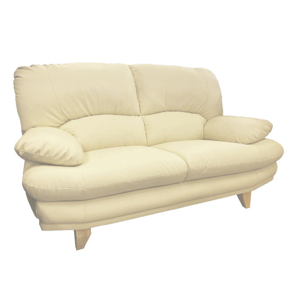 カラー ミルクホワイト サイズ 幅1500mm×奥行き920mm×高さ910mm 素材/材質 張地：合皮 内部構造：Sバネ、ウェービングベルト 背構造：シリコンフィル＋チップウレタン 座面構造：シリコンフィル、ウレタンフォーム、ポケットコイ...