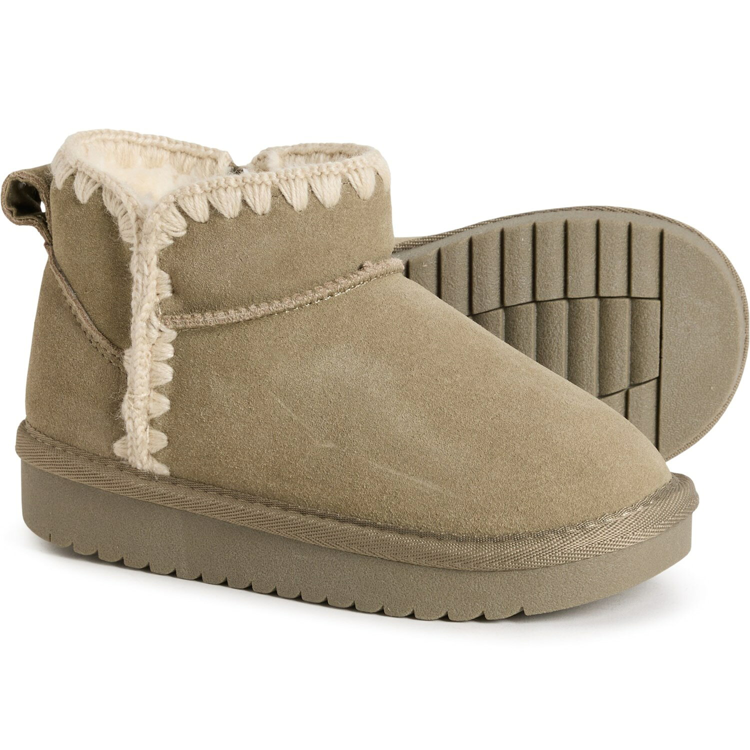 ■商品詳細■ブランドGreystone■商品名Girls Stella Mini Stitched Faux-Shearling Boots - Suede ガールズ ステラ ミニ ステッチド フェイク-シアリング ブーツ - スエード■商...