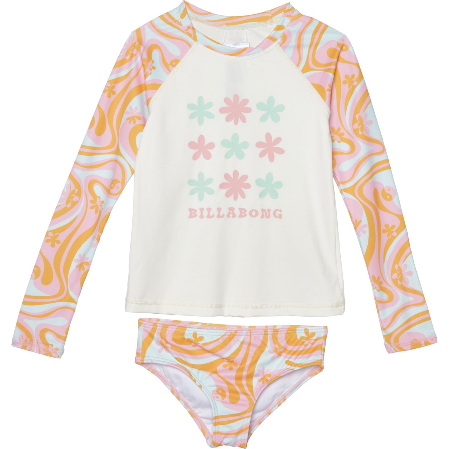 ■商品詳細■ブランドBillabongビラボン■商品名Big and Little Girls In the Groove Rash Guard and Bikini Bottoms Set - UPF 50+, Long Sleeve ビ...