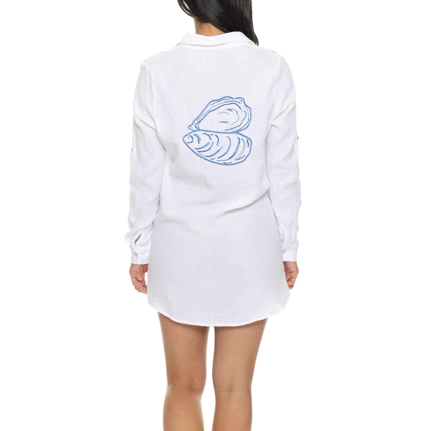 ■商品詳細■ブランド4OURDREAMERS■商品名Embroidered Oyster Oversized Swimsuit Cover-Up Shirt - Long Sleeve エンブロイダー オイスター オーバーサイズ スイムスー...