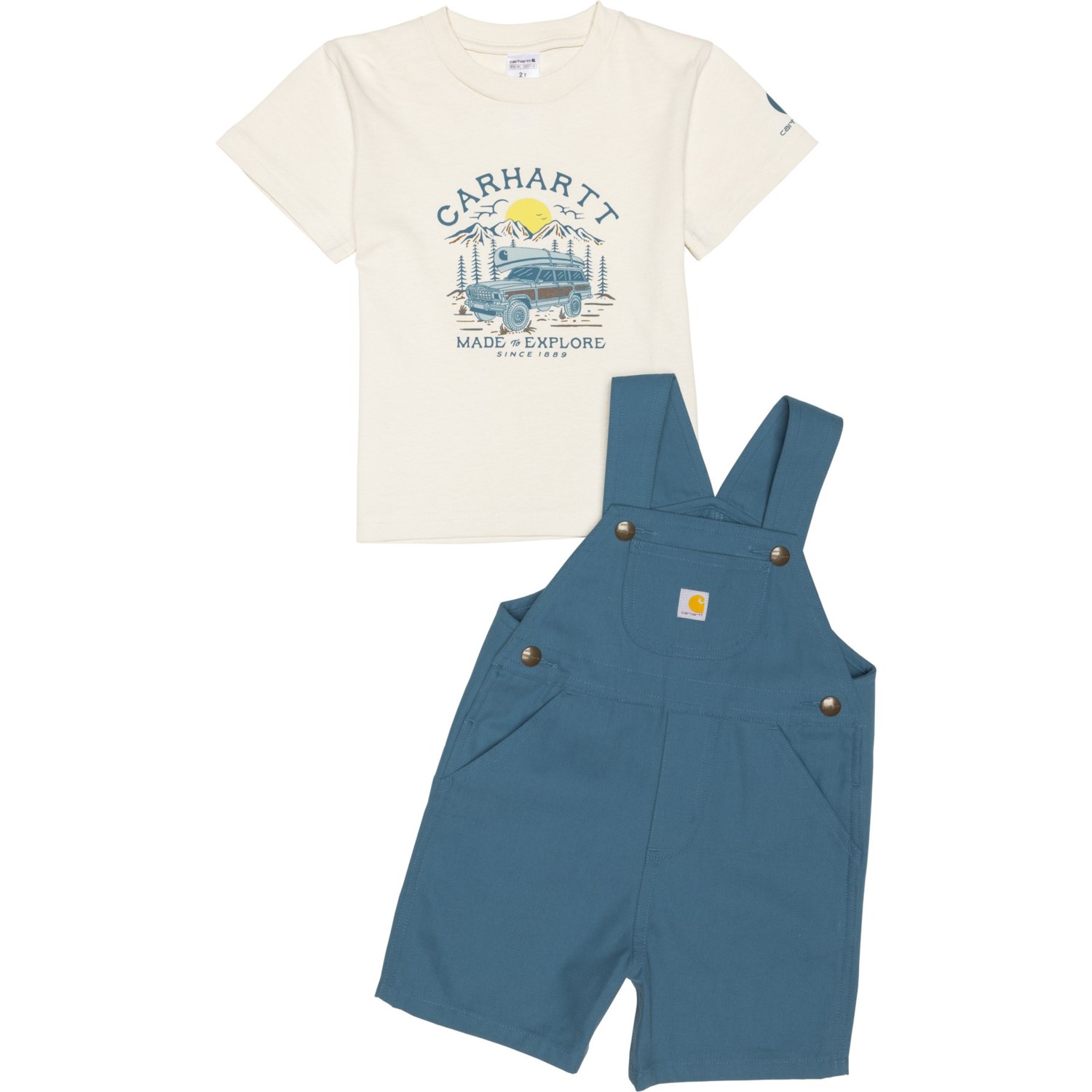 ■商品詳細■ブランドCarharttカーハート■商品名Toddler Boys CG8971 T-Shirt and Canvas Shortalls Set - Short Sleeveトドラー ボーイズ T-シャツ アンド キャンバス ...