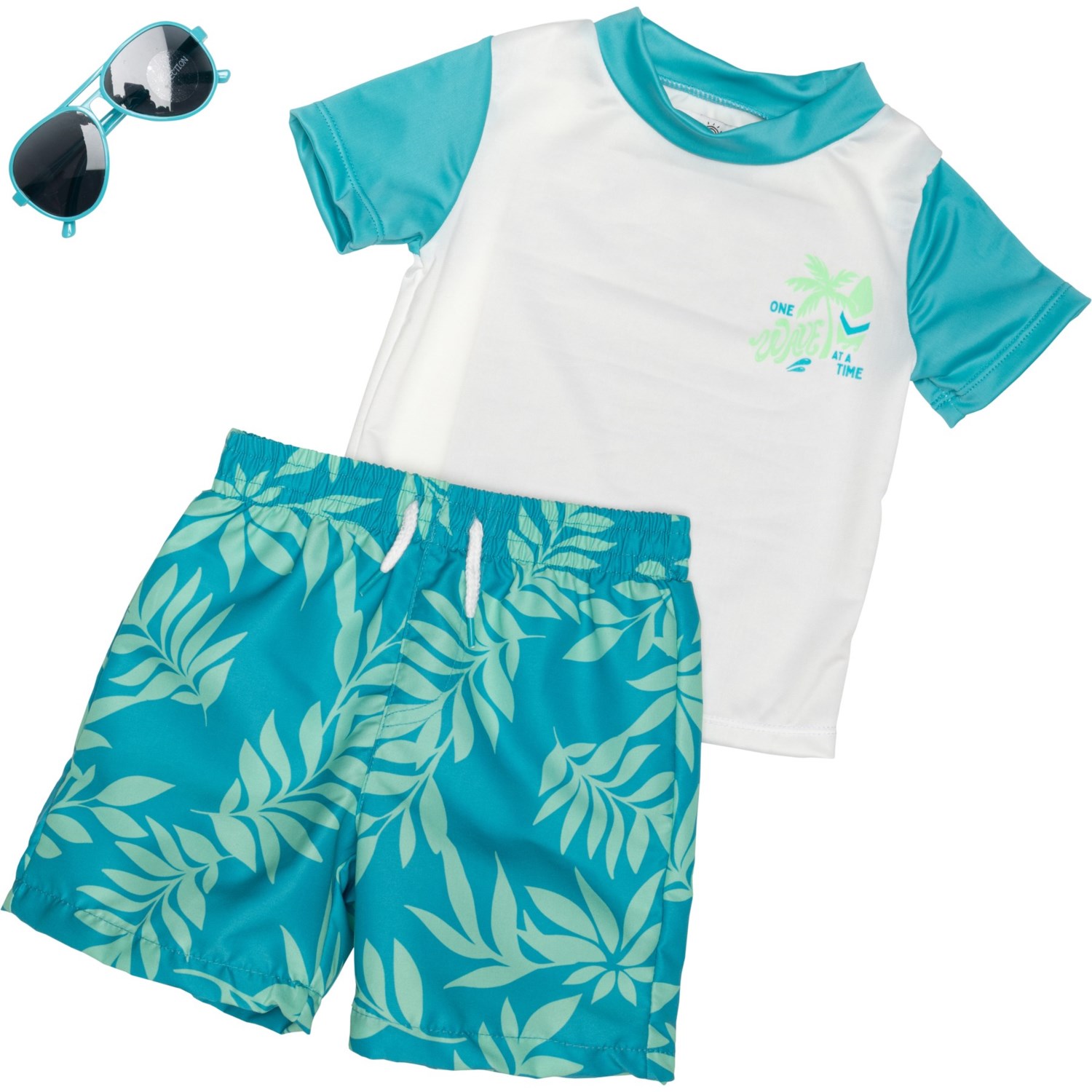 ■商品詳細■ブランドWONDERLUXE■商品名Toddler Boys Rash Guard and Swim Shorts with Sunglasses - Short Sleeve トドラー ボーイズ ラッシュ ガード アンド スイ...