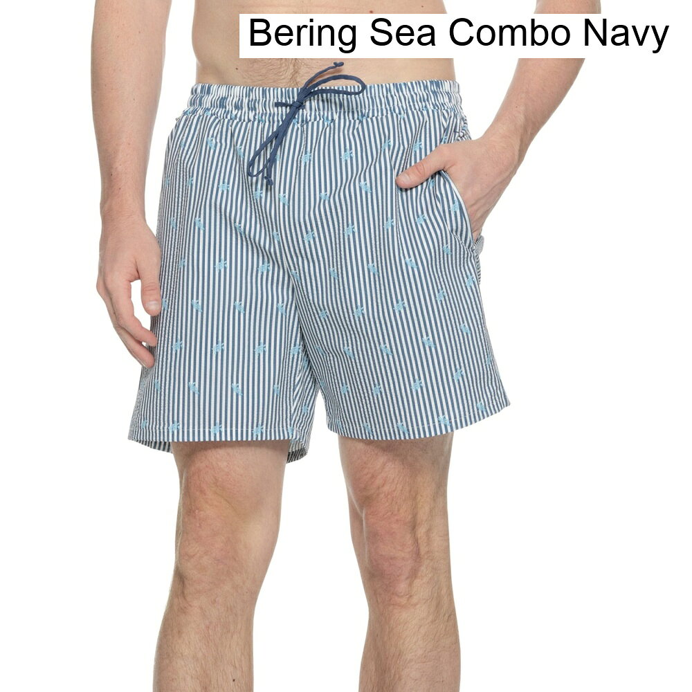 ■商品詳細■ブランドRainforestレインフォレスト■商品名Seersucker Mini Turtle Stripe Swim Trunks- 6", Built-In Liner Shortレインフォレスト シアサッカー ミニ ター...