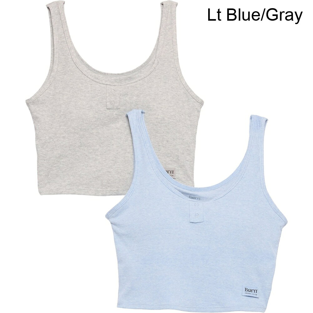 ■商品詳細■ブランドBornボーン■商品名Ribbed Cropped Camisole -2-Pack, Organic Cottonボーン リブド クロップド キャミソール オーガニック コットン■商品状態新品・並行輸入品■色Lt Bl...