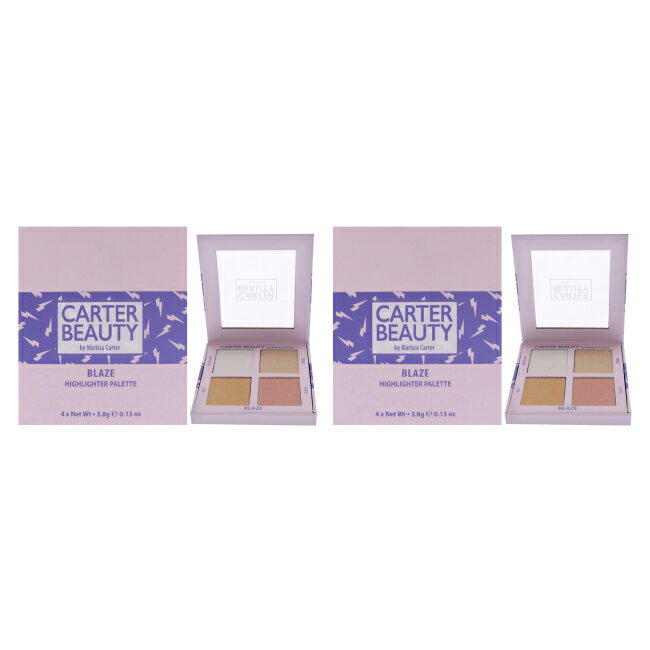 Blaze highlighter palette combines four universally flattering shades in tones of a light gold, pearly ivory, bright cop...