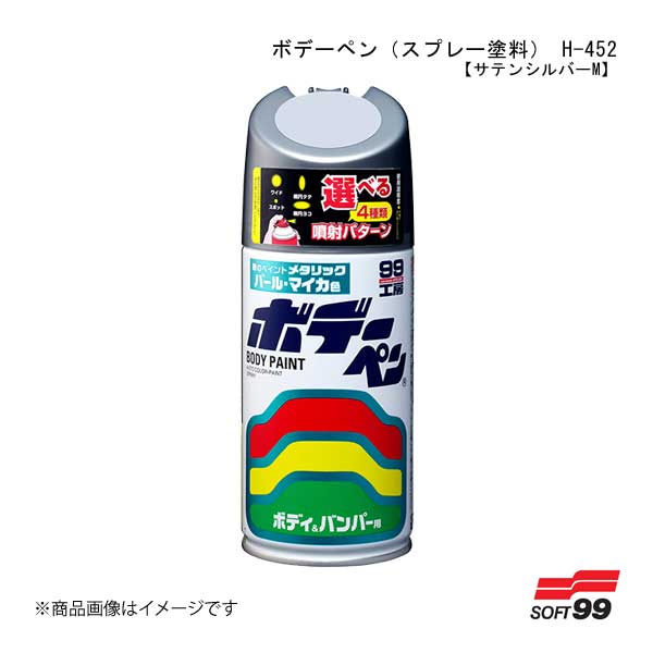 ■品番08452 ■メーカーSOFT99/ソフト99 ■商品名ボデーペン(スプレー塗料) H-452 【ホンダ・NH-623M・サテンシルバーM / ISUZU(イスズ)へのOEM車カラー】 ■商品説明『ボデーペン』は透明性が高いアクリル樹...