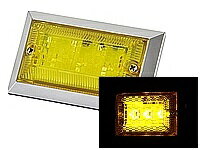 元祖フラットマーカーランプがパワーアップ!! 超高輝度LEDを3個搭載し、驚異の明るさ!! LEDならではの省エネ設計!! LED独特のシャープな発光が、ナイトシーンを華麗に演出します。 ●DC12v/24v共用 ●レンズカラー：イエロー ...