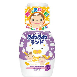 Bubble Bath Salts Grapeご自宅のお風呂でふわふわ泡が楽しめる液体タイプの泡入浴液。ふわふわ泡が湯面に広がり、大切な親子のバスタイムをより楽しくさせます。ぶどうの香り。モモの葉エキス（保湿成分）配合。ふわふわ泡とぶどうの...