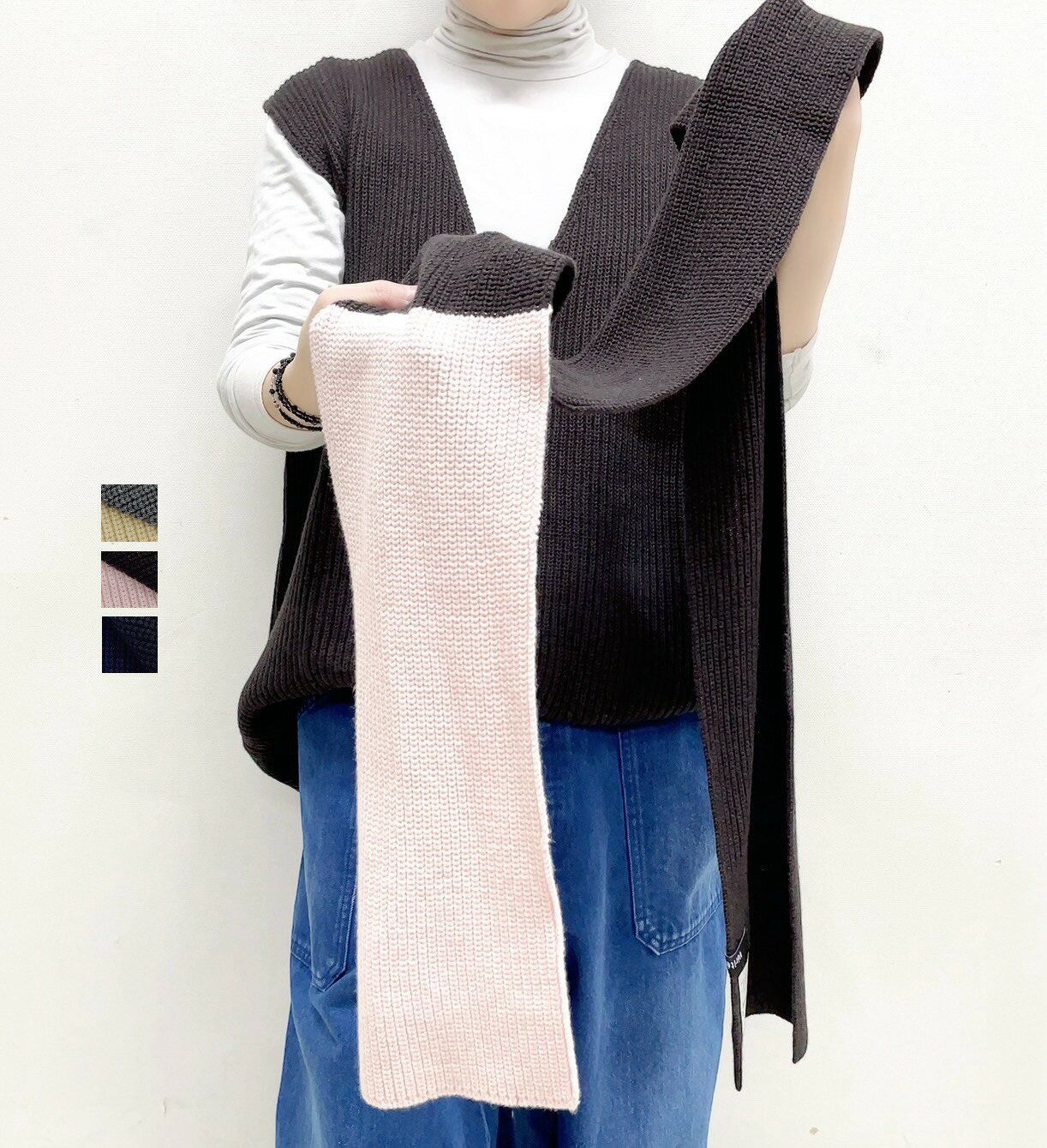 商品情報素材/材質Cotton95％Cashmere5％サイズ/寸法size F縦158cm横18cm※モデル身長153cm着用その他商品説明カシミア混ストールのご紹介です。綿の吸湿性・通気性とカシミヤの柔らかな特徴を持ち、天然素材で環境と...