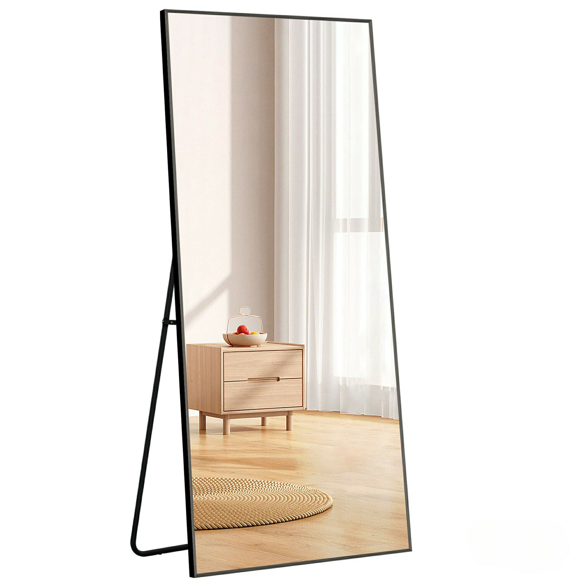 全身鏡 姿見鏡 スタンドミラー アルミ 直角 壁掛けミラー 立てかけ 姿見 鏡 ミラー おしゃれ 大型 飛散防止 160*60CM ブラック姿見鏡 全身鏡 ミラー スタンド鏡 完成品 壁掛けミラー 立てかけミラー 壁掛け 飛散防止 スタンド...