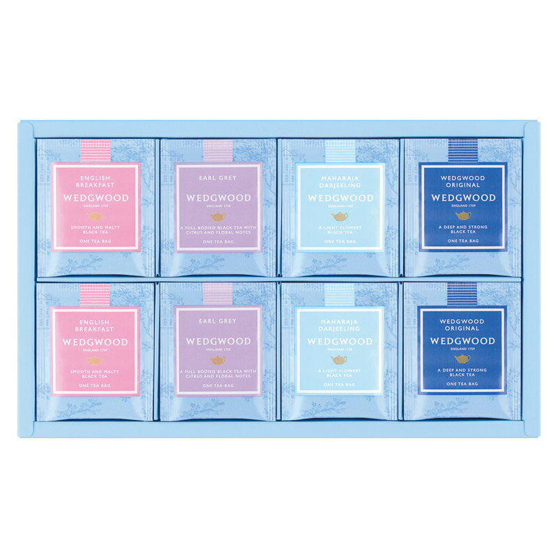 ●商品内容 イングリッシュ ブレックファスト・アールグレイ・ウェッジウッドオリジナル・マハラジャダージリン(各2g)×各10 ●パッケージサイズ：16×30×3.2cm ●賞味期限：製造日より常温3年 ウェッジウッドで優雅なティータイムをど...