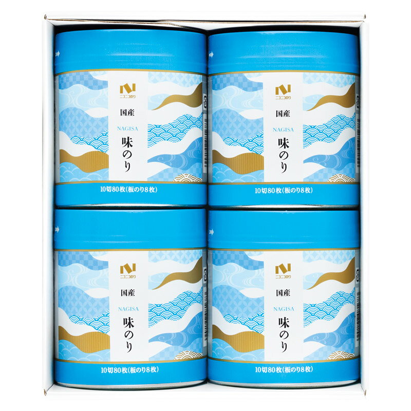 ●商品内容 味のり卓上(10切80枚)×4 ●パッケージサイズ：24.5×20.4×10.6cm ●賞味期限：製造日より常温2年 全国各地で選別された乾のりを使用し、かつお節、昆布、ほたて、えびといった魚介4種類の旨味が引き立つ味付けです。...